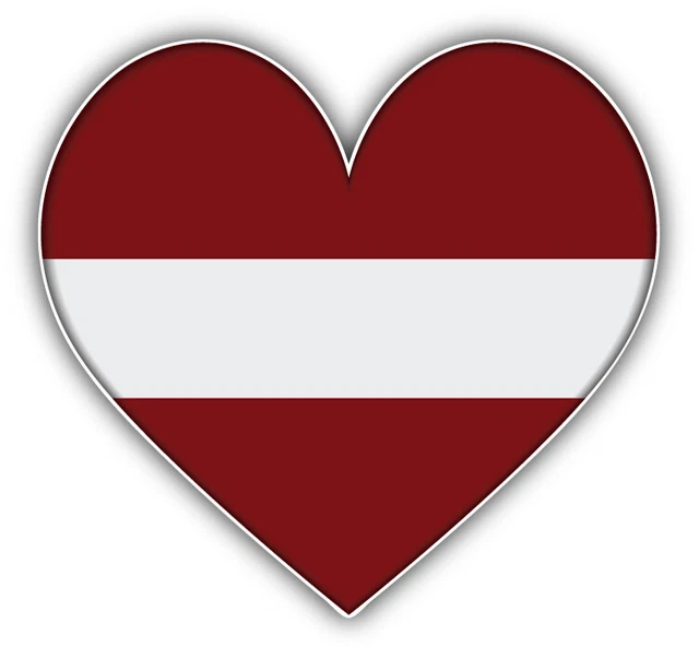 DOPASTICKER Latvia Heart Flag Car Sticker Phone Decal Water Bottle ...