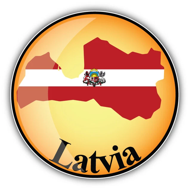 DOPASTICKER Latvia Map Flag Car Sticker Phone Decal Water Bottle ...