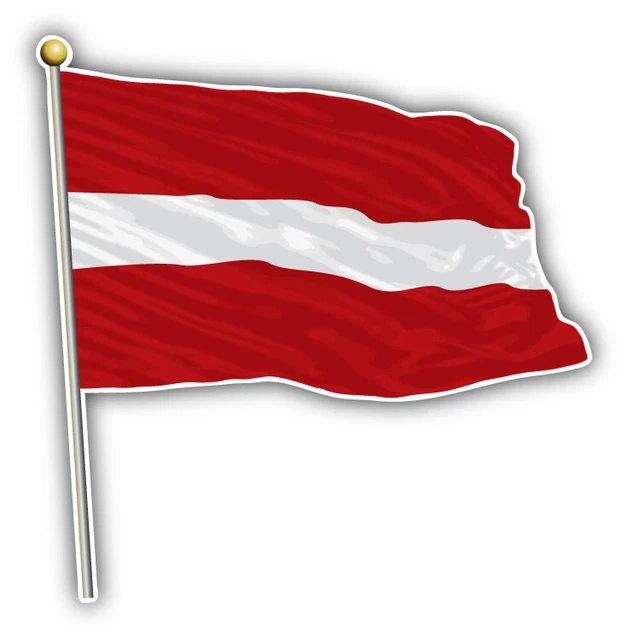 DOPASTICKER Latvia Waving Flag Car Sticker Phone Decal Water Bottle ...