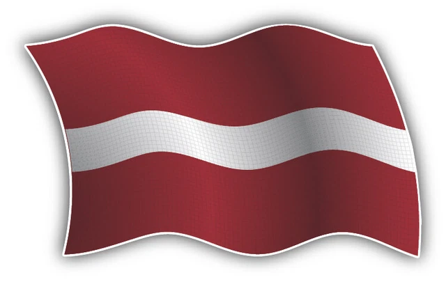 DOPASTICKER Latvia Wavy Flag Car Sticker Phone Decal Water Bottle ...