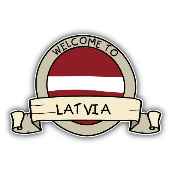 DOPASTICKER Latvia Welcome Label Car Sticker Phone Decal Water Bottle ...