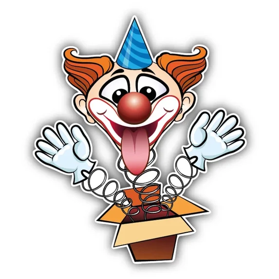 DOPASTICKER Laughing Clown Box Car Sticker Phone Water Bottle Stickers ...