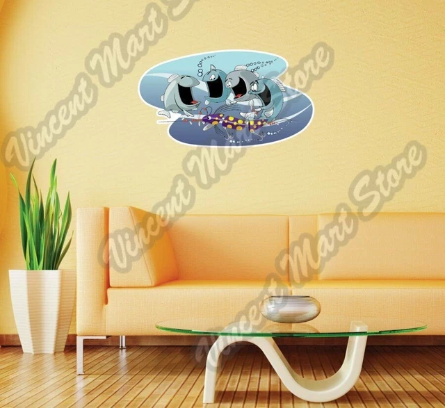 DOPASTICKER Laughing Fish Fishing Lure Fisherman Wall Sticker Room ...