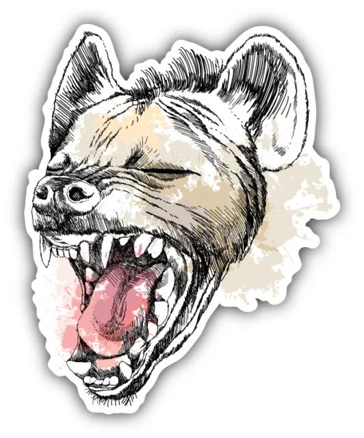 DOPASTICKER Laughing Hyena Head Sketch Sticker Decal Phone Decal Water ...