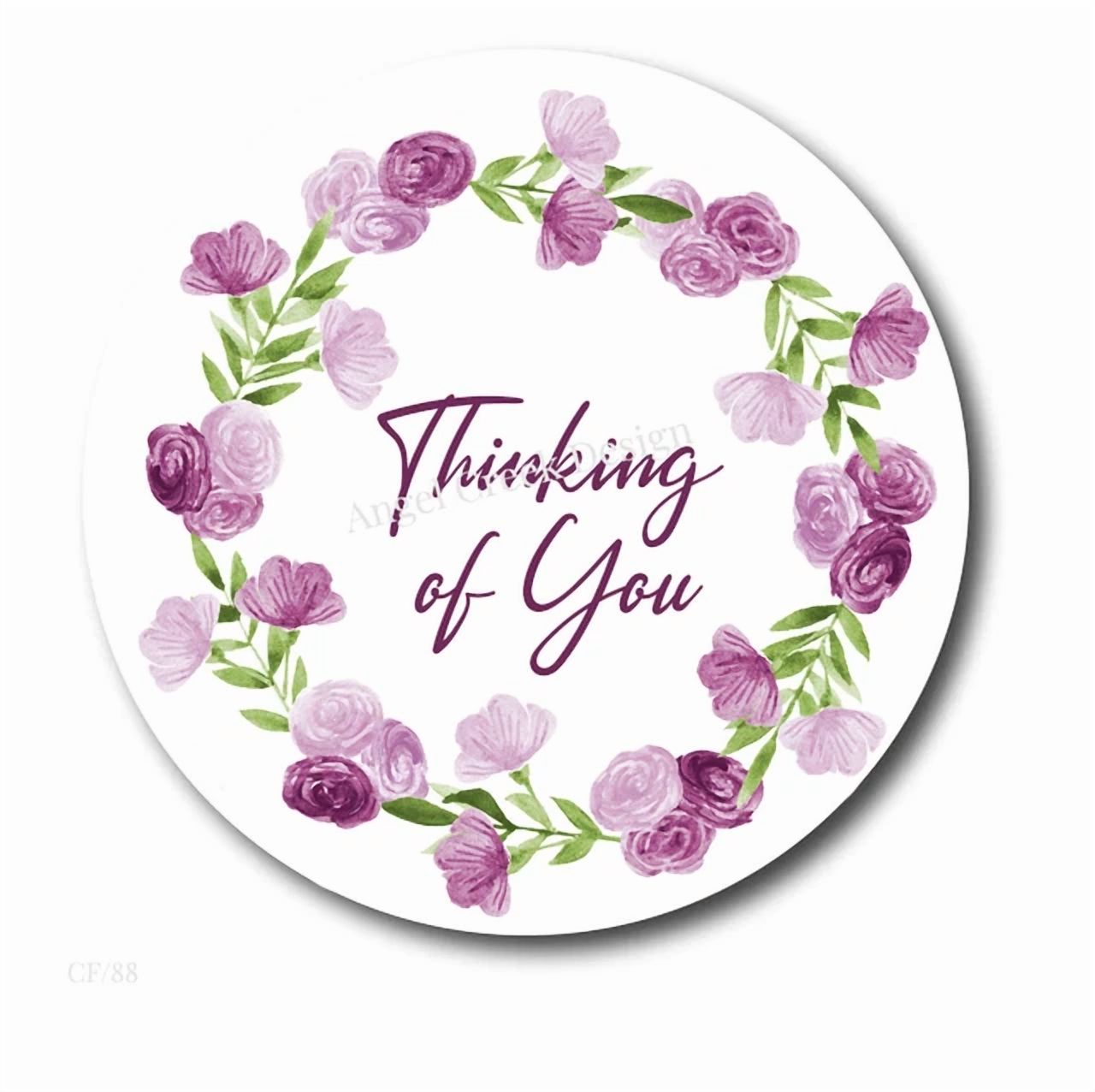 DOPASTICKER Lavender Flowers Thinking Of You Scrapbook Stickers Favor ...
