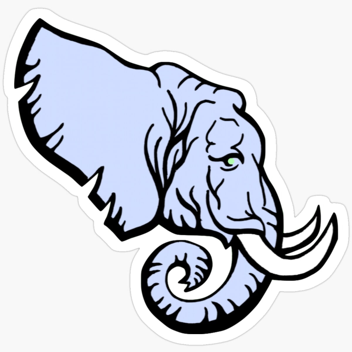 DOPASTICKER Lavender Purple Elephant Head Sticker Birthday Gifts ...