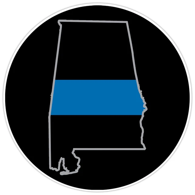 DOPASTICKER Law Enforcement Thin Blue Line Alabama State Sticker ...