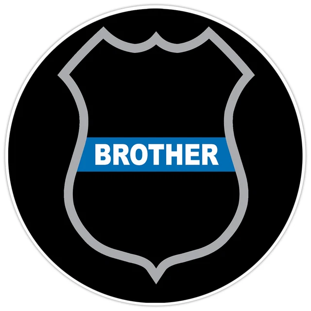 DOPASTICKER Law Enforcement Thin Blue Line Brother Police Badge Sticker ...