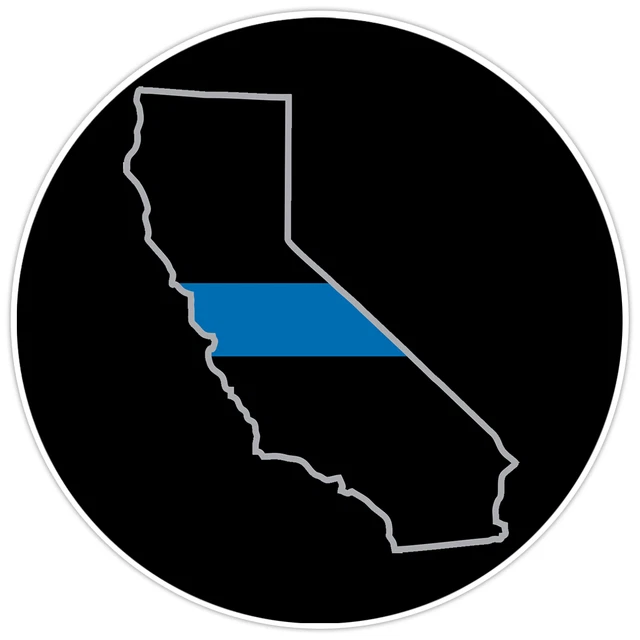 DOPASTICKER Law Enforcement Thin Blue Line California State Sticker ...