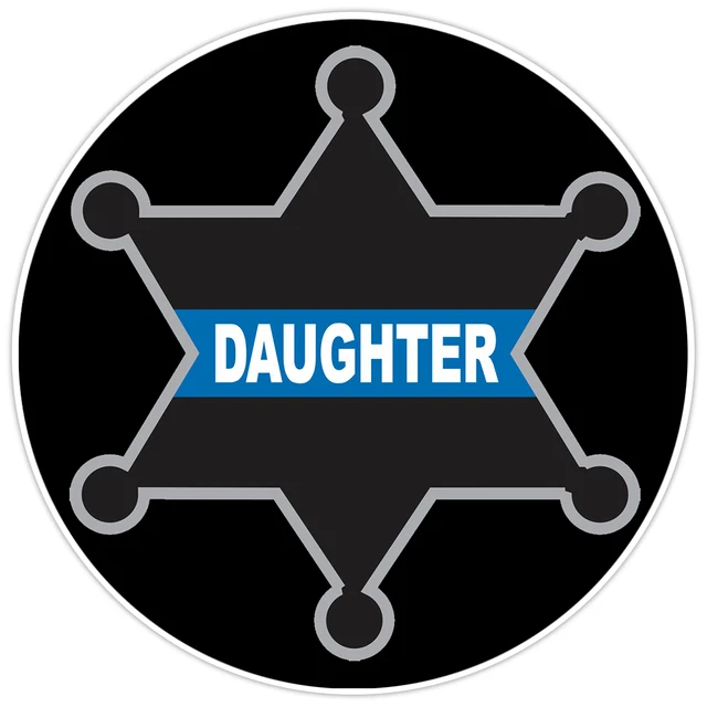 DOPASTICKER Law Enforcement Thin Blue Line Daughter Sheriff Badge ...