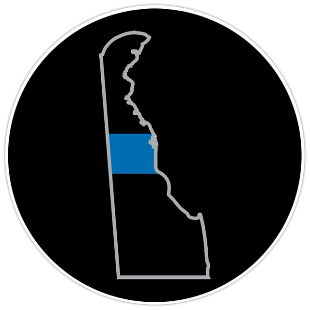 DOPASTICKER Law Enforcement Thin Blue Line Delaware State Sticker ...