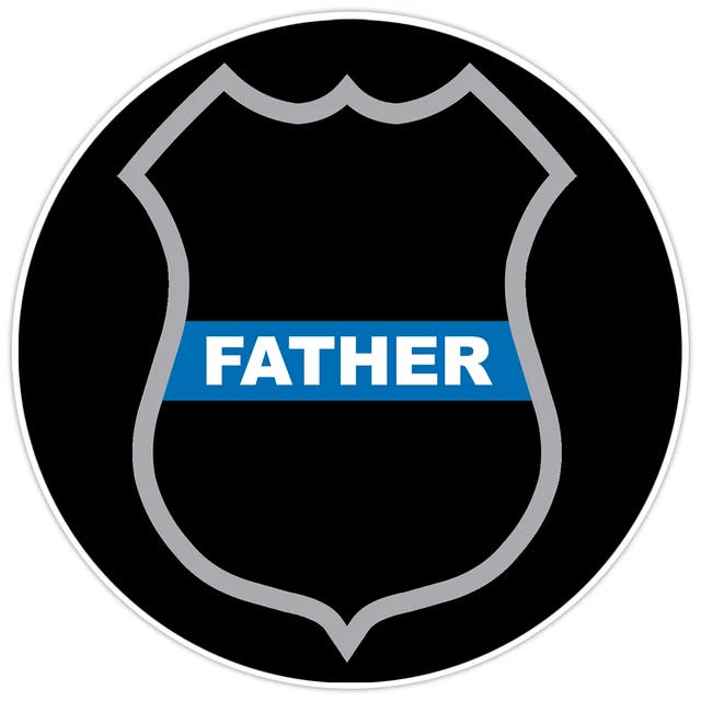 DOPASTICKER Law Enforcement Thin Blue Line Father Police Badge Sticker ...