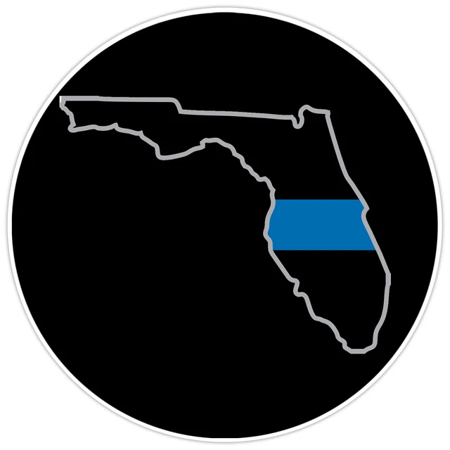 DOPASTICKER Law Enforcement Thin Blue Line Florida State Sticker ...