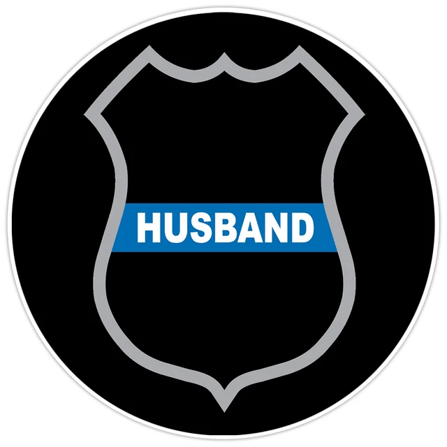 DOPASTICKER Law Enforcement Thin Blue Line Husband Police Badge Sticker ...
