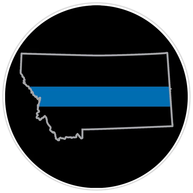 DOPASTICKER Law Enforcement Thin Blue Line Montana State Sticker ...