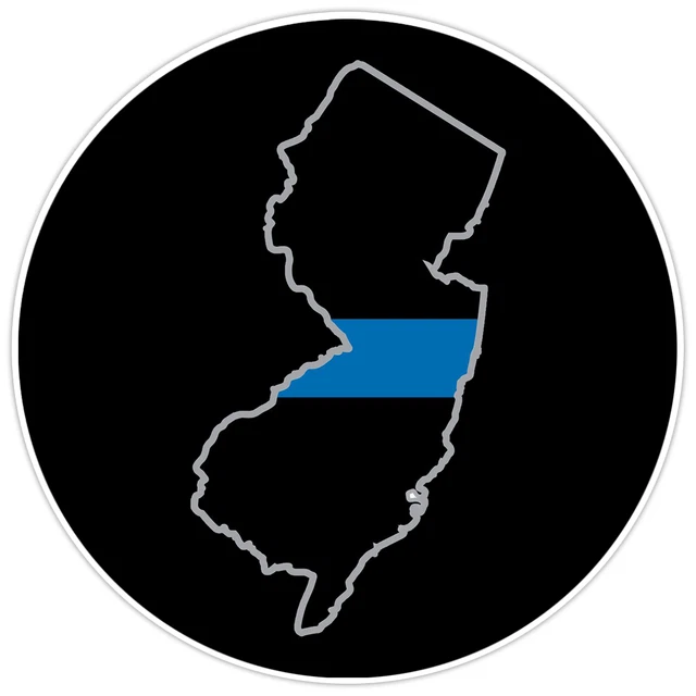 DOPASTICKER Law Enforcement Thin Blue Line New Jersey State Sticker ...