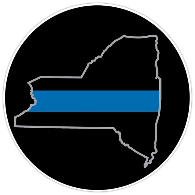 DOPASTICKER Law Enforcement Thin Blue Line New York State Sticker ...