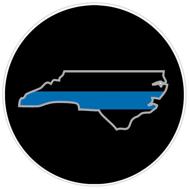DOPASTICKER Law Enforcement Thin Blue Line North Carolina State Sticker ...
