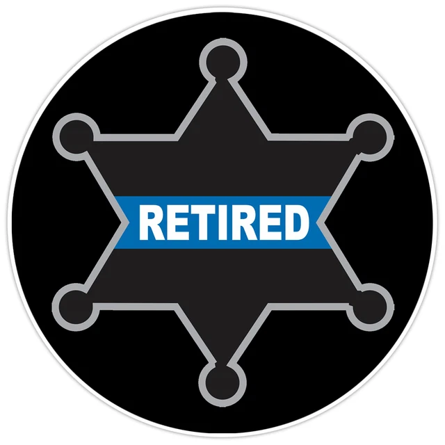DOPASTICKER Law Enforcement Thin Blue Line Retired Sheriff Badge ...