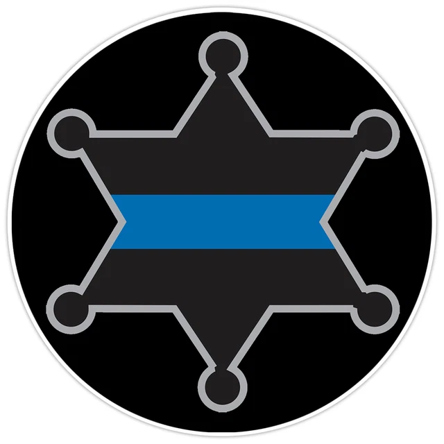 DOPASTICKER Law Enforcement Thin Blue Line Sheriff Badge Sticker ...