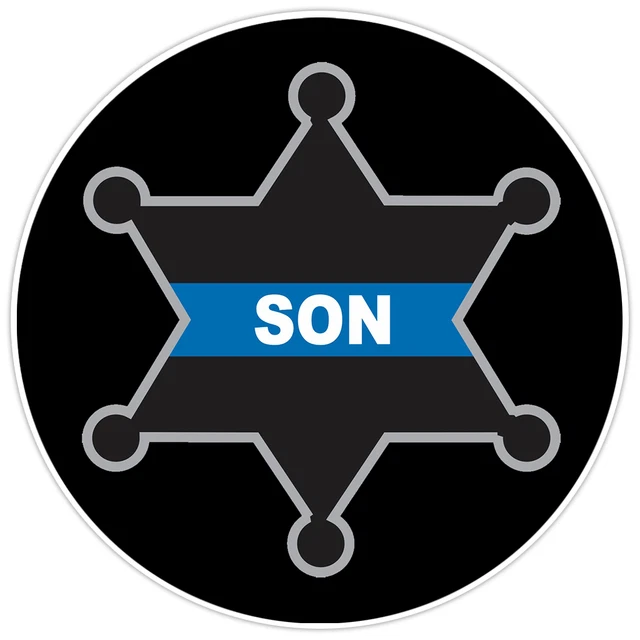 DOPASTICKER Law Enforcement Thin Blue Line Son Sheriff Badge Sticker ...