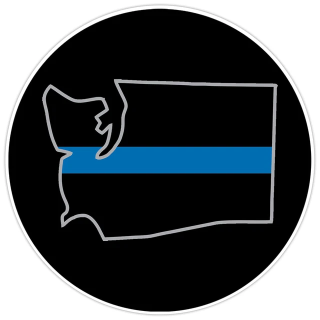 DOPASTICKER Law Enforcement Thin Blue Line Washington State Sticker ...