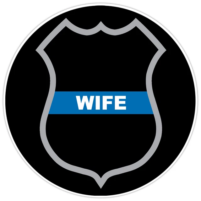 DOPASTICKER Law Enforcement Thin Blue Line Wife Police Badge Sticker ...