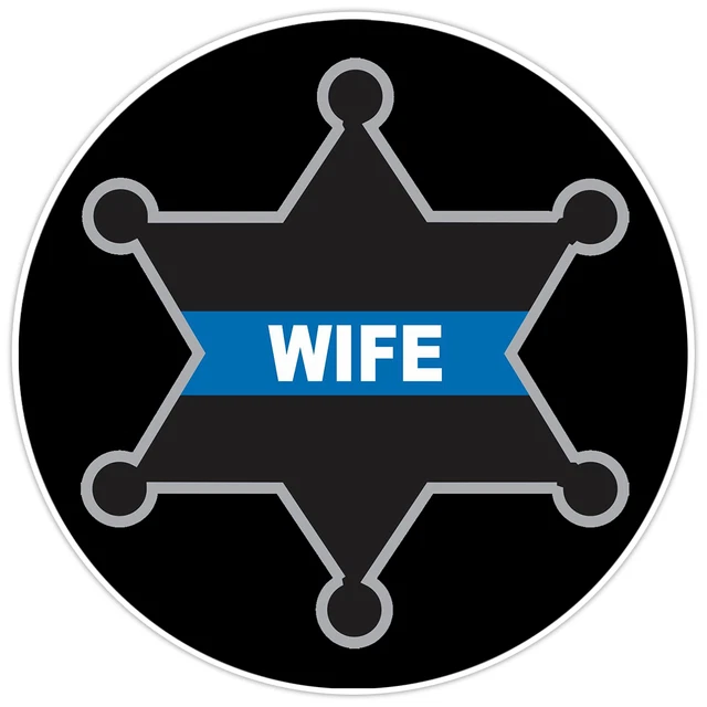 DOPASTICKER Law Enforcement Thin Blue Line Wife Sheriff Badge Sticker ...