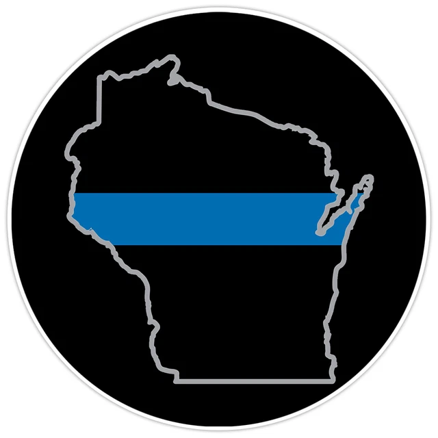 DOPASTICKER Law Enforcement Thin Blue Line Wisconsin State Sticker ...