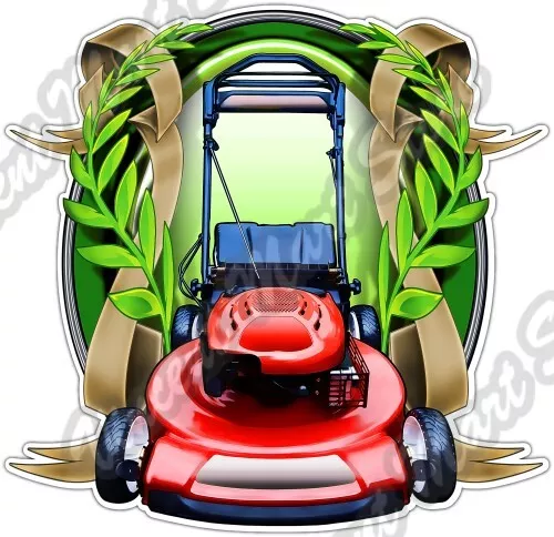 DOPASTICKER Lawn Mower Crest Landscaping Garden Yard Car Sticker Decal ...