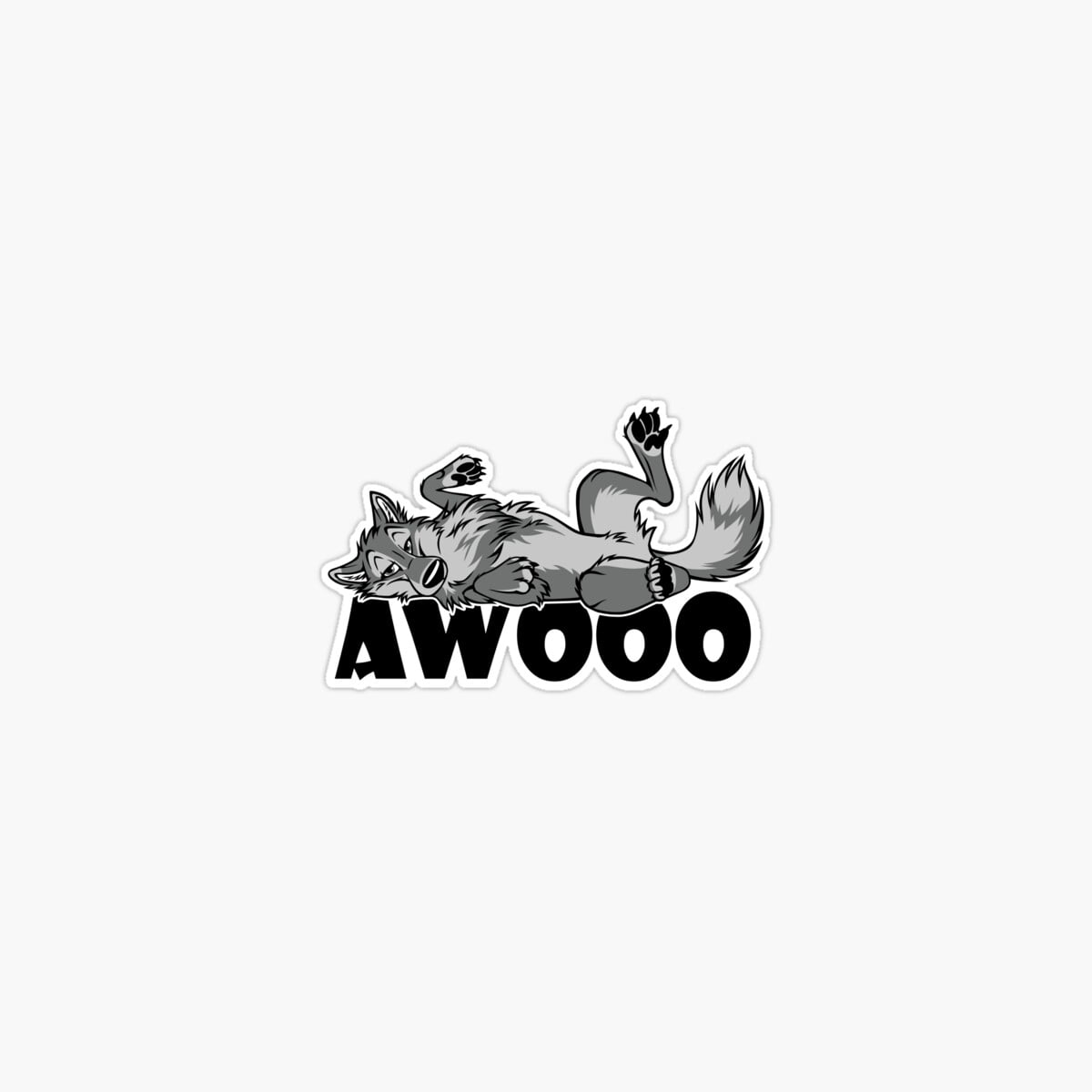 DOPASTICKER Lazy Awoo Feral Wolf Sticker Phone Sticker, Latop Sticker ...