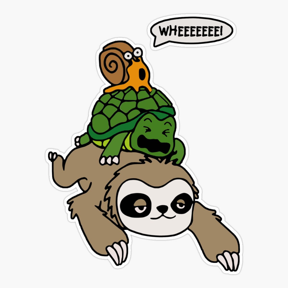 DOPASTICKER Lazy Squad Sloth Tortoise Snail Sticker, Phone Sticker Car ...
