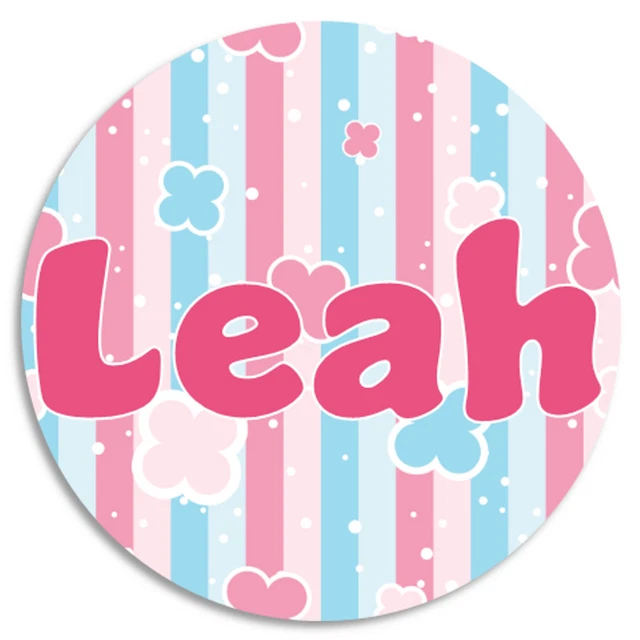 DOPASTICKER Leah, Name Tag Water Bottle School Supplies Phone Decal ...
