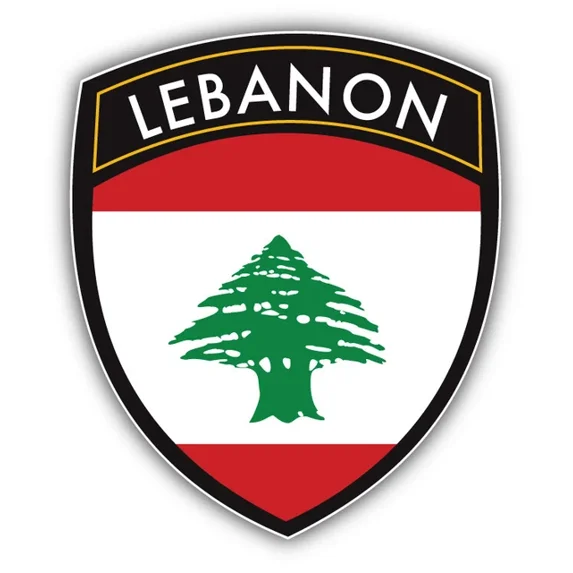DOPASTICKER Lebanon Flag Shield Sticker Decal Phone Decal Water Bottle ...