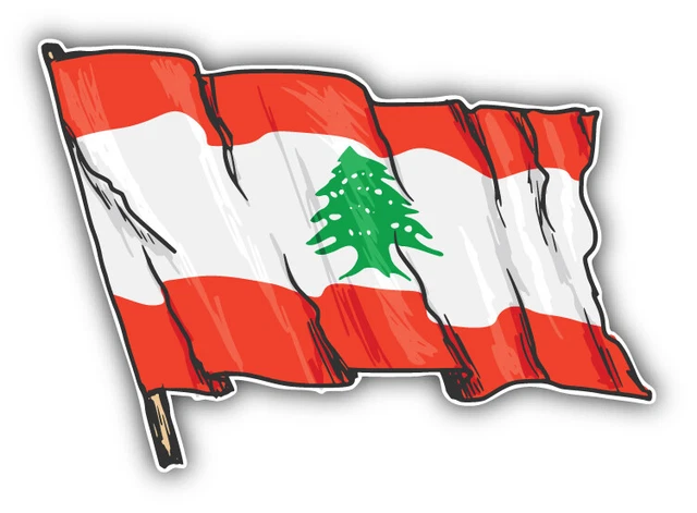 DOPASTICKER Lebanon Flag Sketch Car Sticker Phone Decal Water Bottle ...
