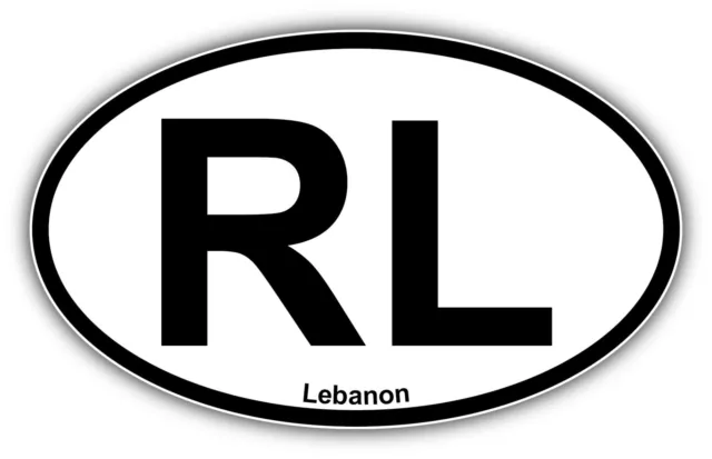 DOPASTICKER Lebanon Vehicle Country Code Oval Car Window Sticker Decal ...