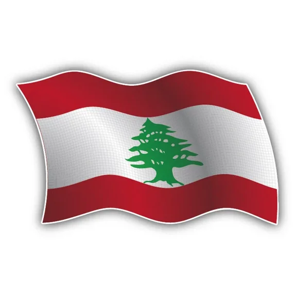 DOPASTICKER Lebnanon Wavy Flag Car Sticker Phone Decal Water Bottle ...