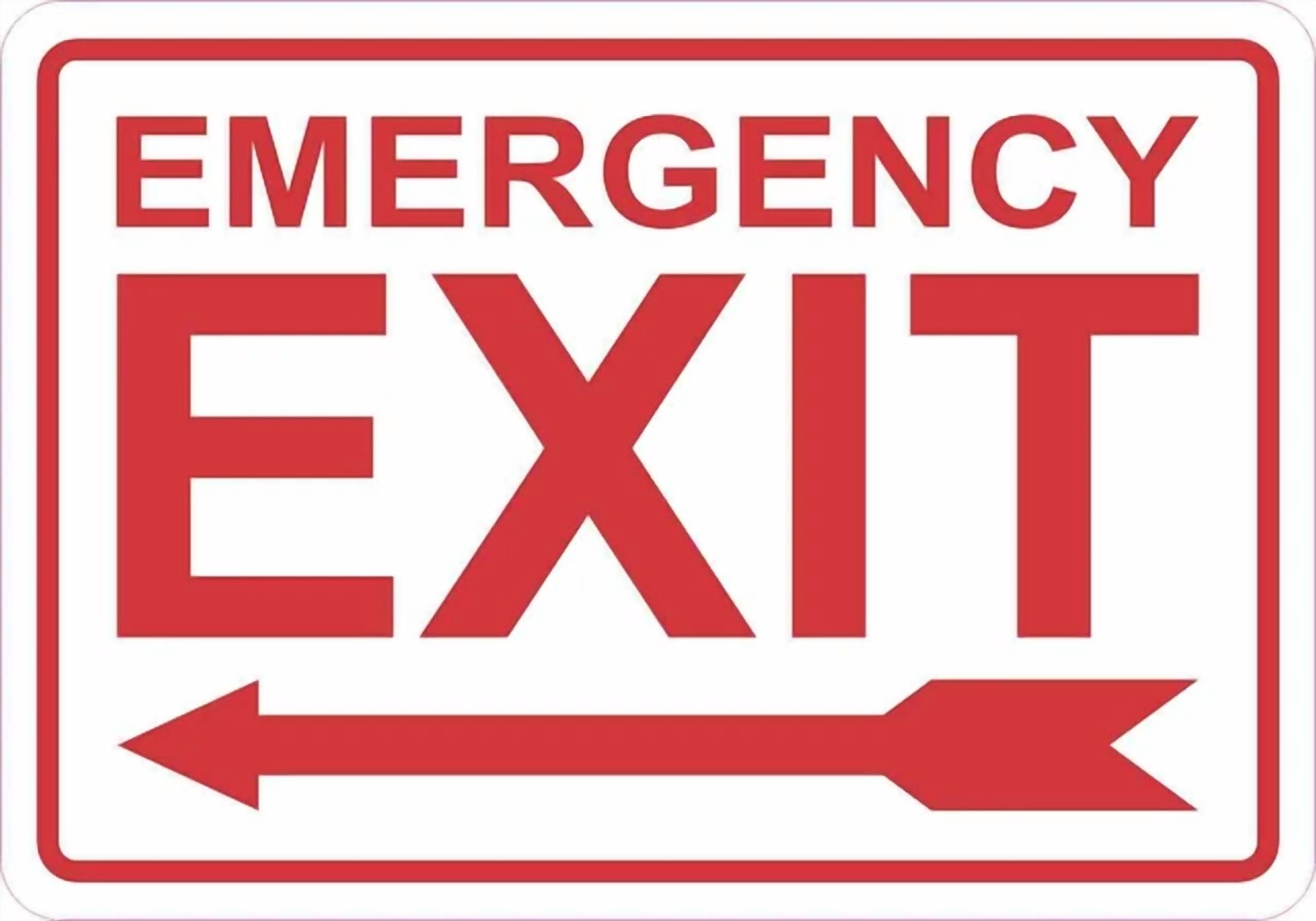 DOPASTICKER Left Arrow Emergency Exit Sticker Business Sticker Phone ...