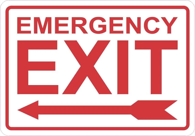 DOPASTICKER Left Arrow Emergency Exit Sticker Business Sticker Phone ...