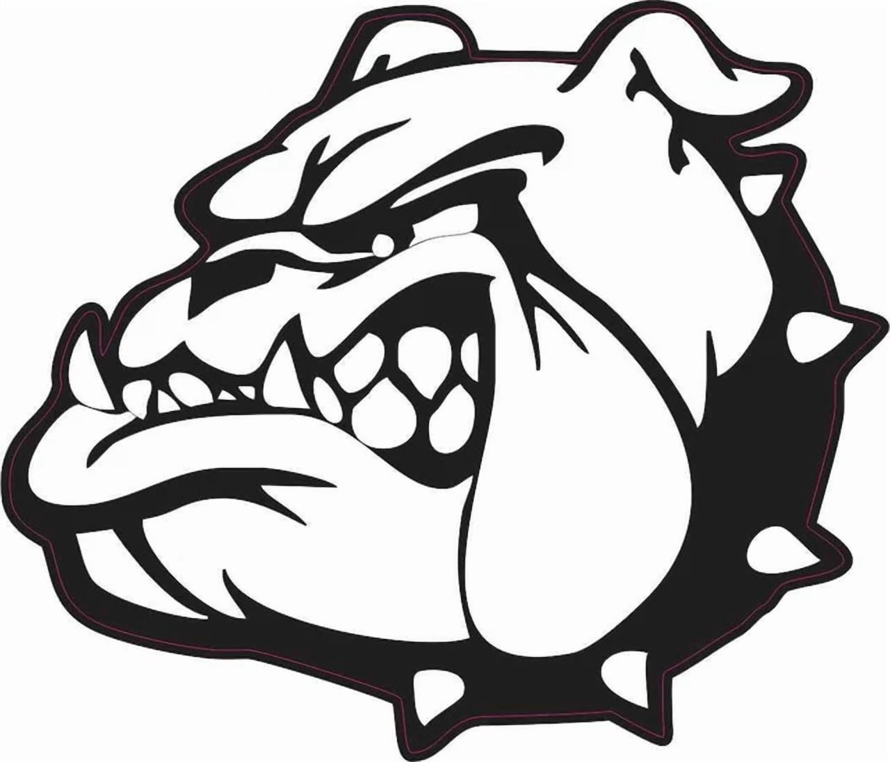 DOPASTICKER Left Facing Black And White Bulldog Mascot Sticker Car ...