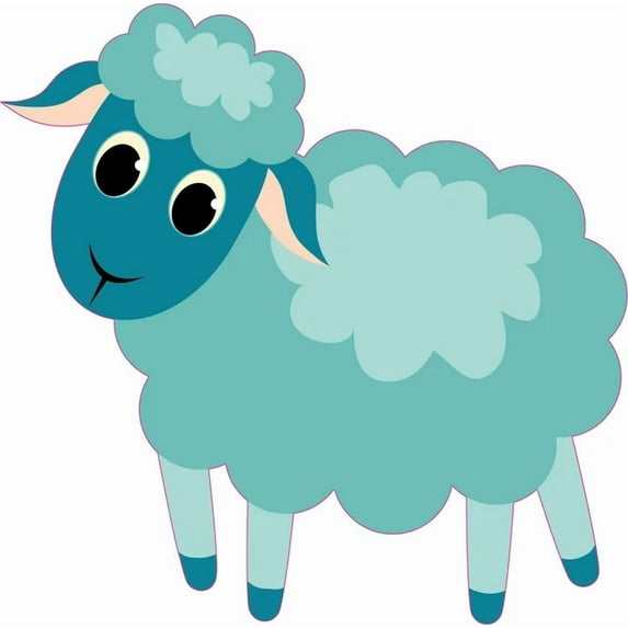 DOPASTICKER Left Facing Turquoise Sheep Sticker Phone Sticker, Latop ...