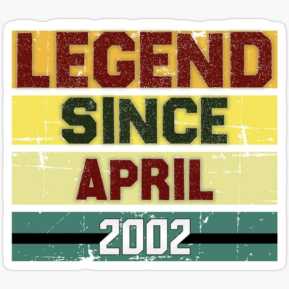 DOPASTICKER Legend Since April 2002, Born In April 2002 Gift Sticker ...