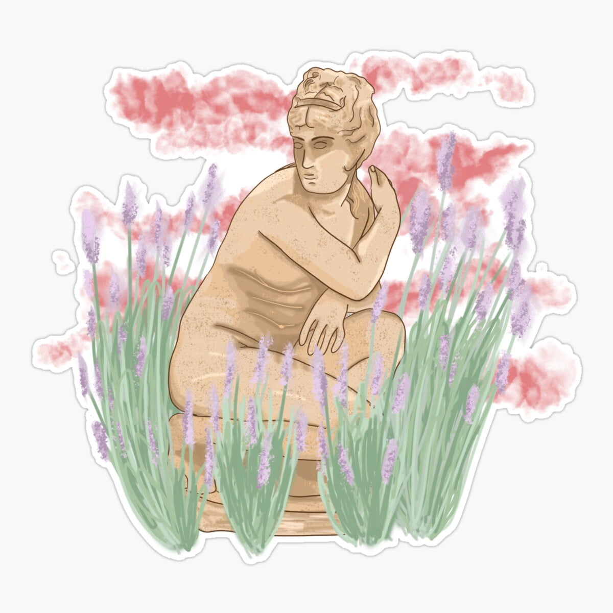 DOPASTICKER Lely Venus With Lavender Sticker, Phone Sticker Car Sticker ...