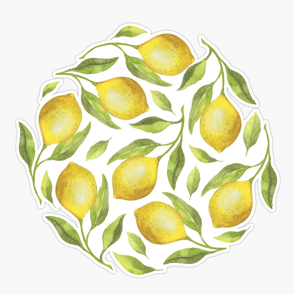DOPASTICKER Lemon Pattern Sticker, Phone Sticker Water Bottle Sticker ...
