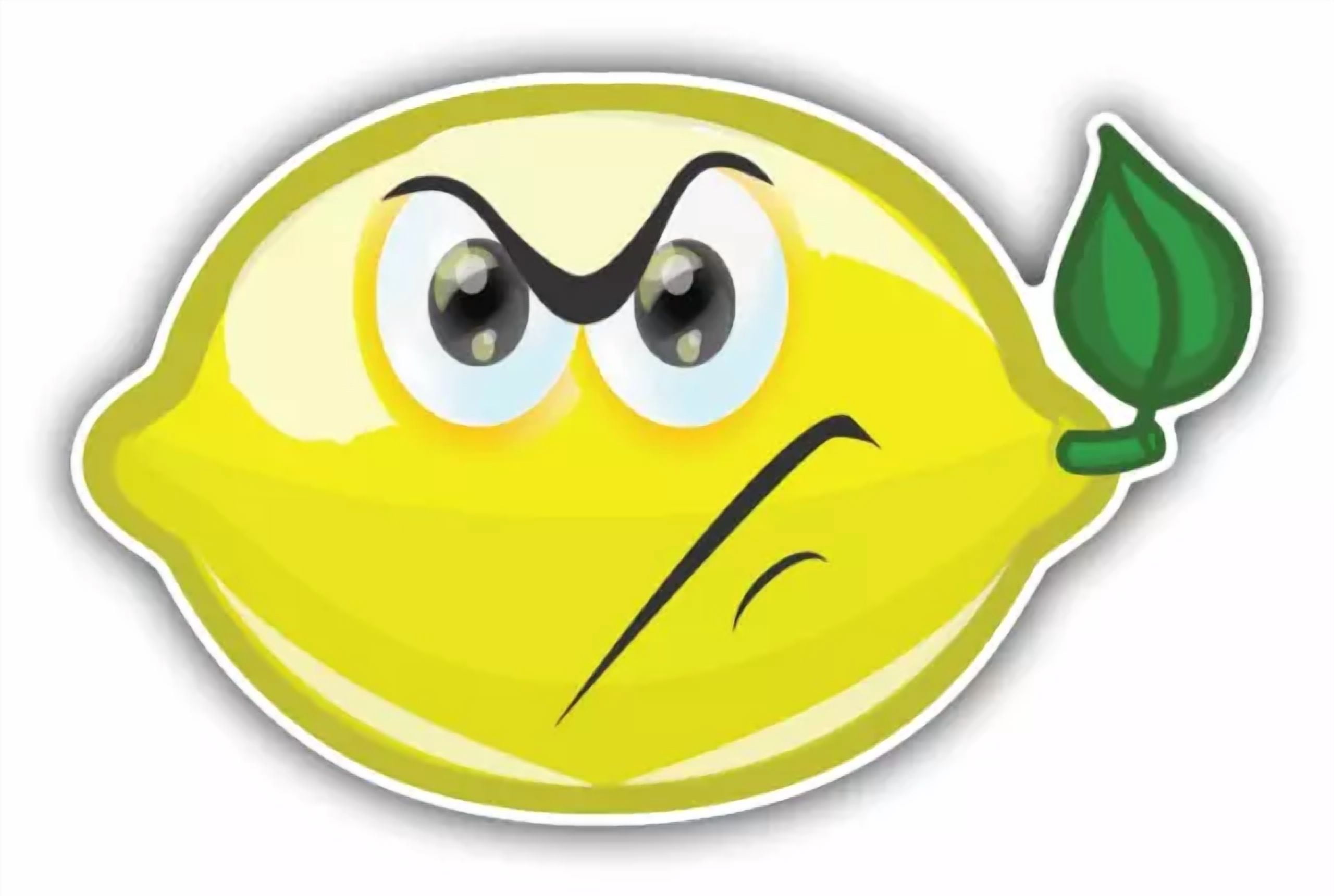 DOPASTICKER Lemon Smile Angry Cartoon Sticker Decal Phone Decal Water ...