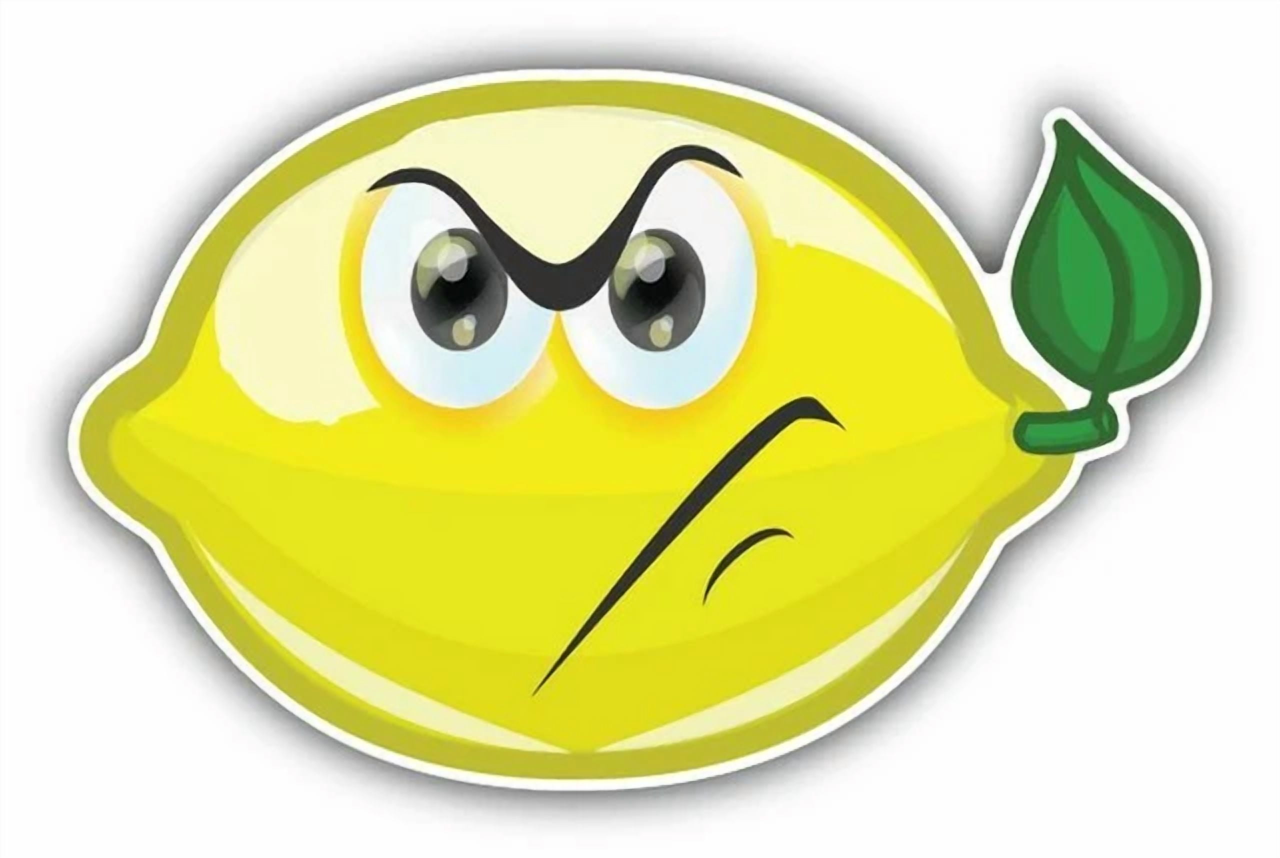 DOPASTICKER Lemon Smile Angry Cartoon Sticker Design Phone Water Bottle ...