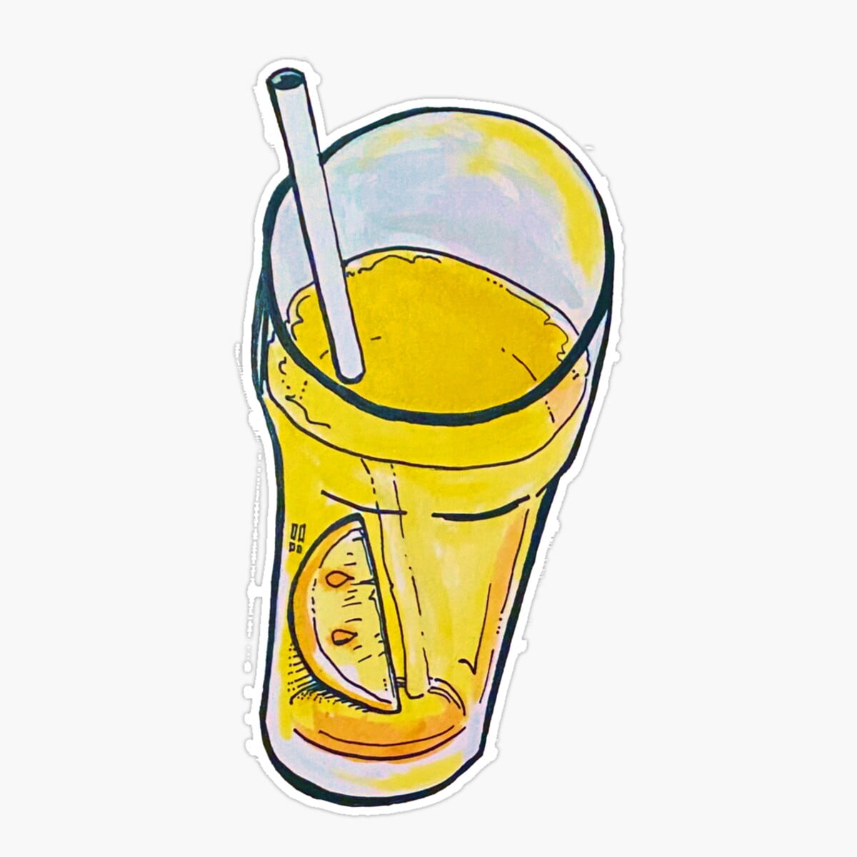 DOPASTICKER Lemonade In Gl Sticker, Phone Sticker Water Bottle Sticker ...
