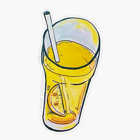 DOPASTICKER Lemonade In Gl Sticker, Phone Sticker Water Bottle Sticker ...