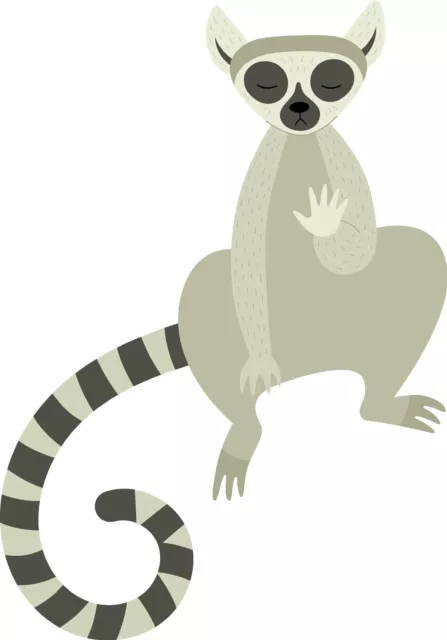 DOPASTICKER Lemur Sticker Cute Ringtail Madagascar Monkey Island ...