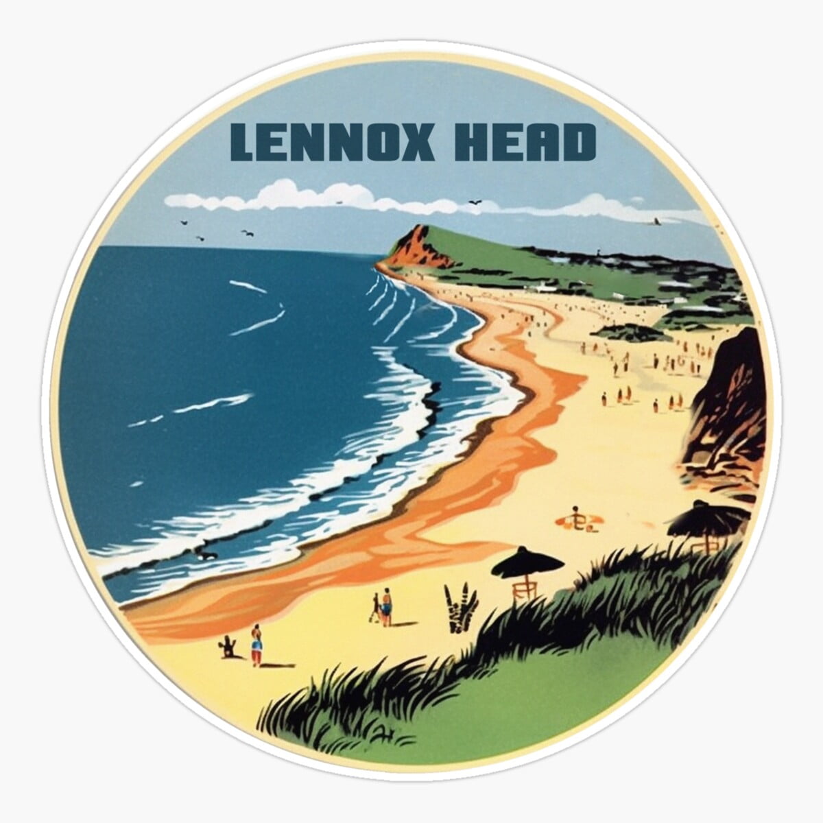 DOPASTICKER Lennox Head Vintage Surf Print Sticker, Phone Sticker Car ...